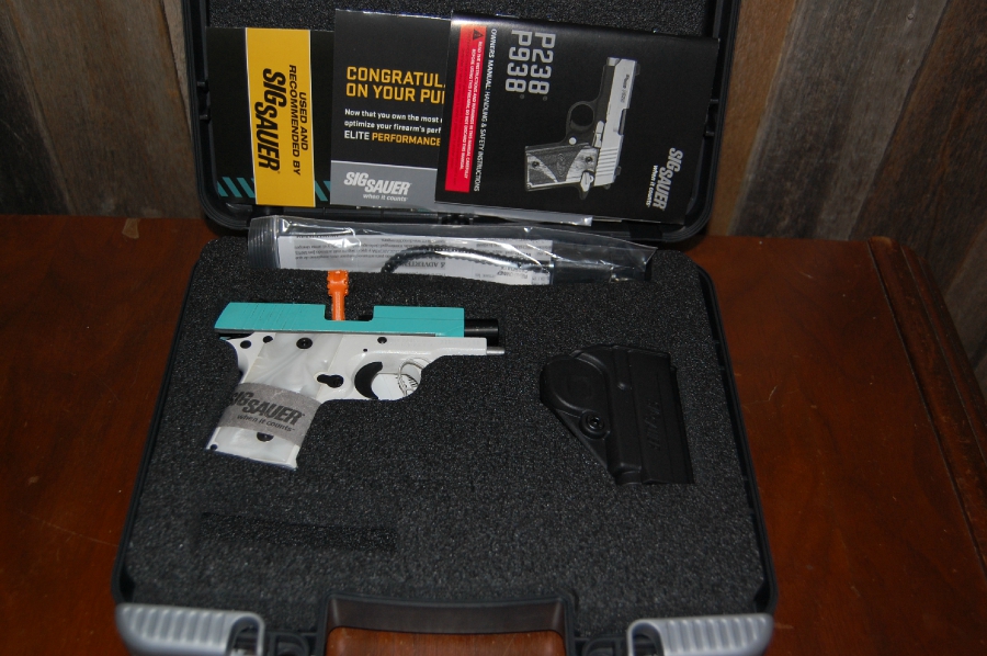 Sig Sauer P238 380 Acp Turquoise /Tiffany Blue & Pearl White .380 Acp ...