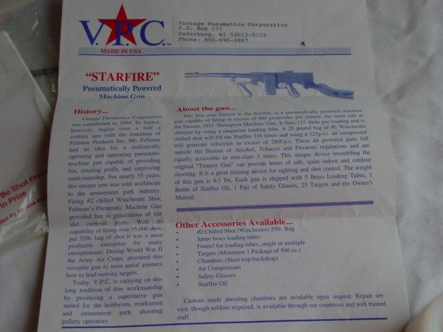 Machine Gun"Starfire"Pneumatically Powered,Feltman For Sale at ...