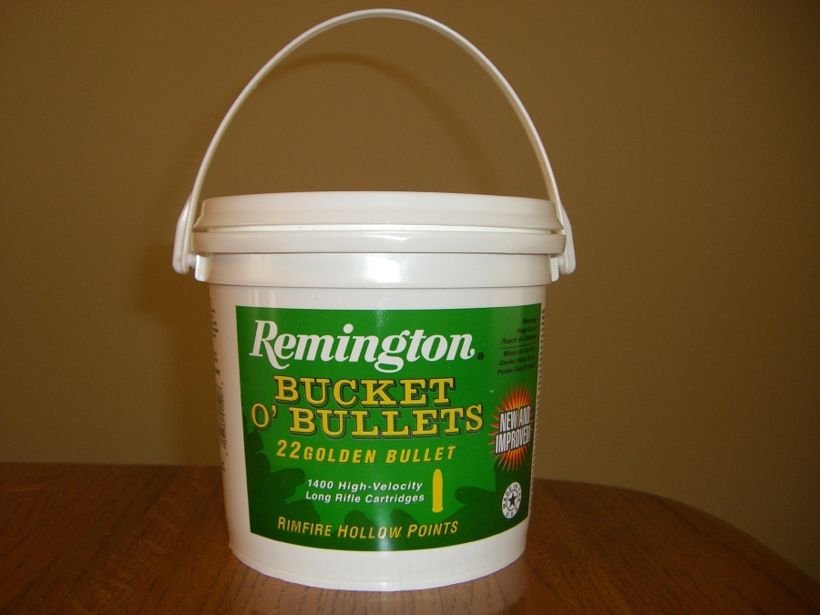 22 Lr , Bucket 22lr Ammo 1400 Rnds Brass Plated Hp For Sale at ...