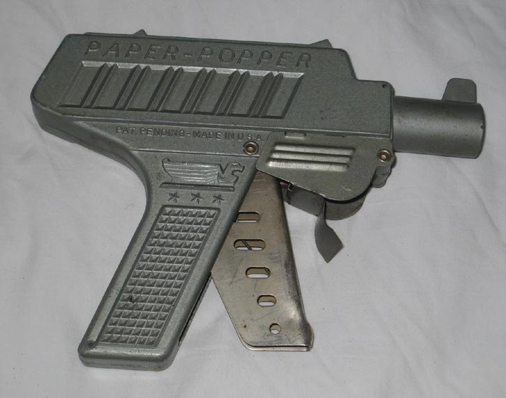 1950's UNUSUAL DIECAST PAPER POPPER PISTOL GUN