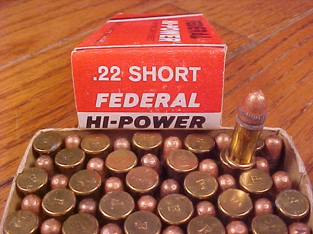 Box Federal Hi-Power .22 Short Plated Solid Point For Sale at ...