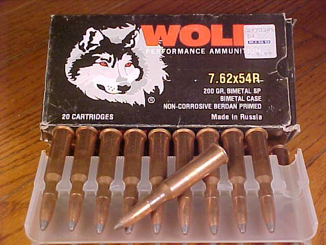 Box of Wolf 7.62x54R Bimetal 200 Gr Soft Point