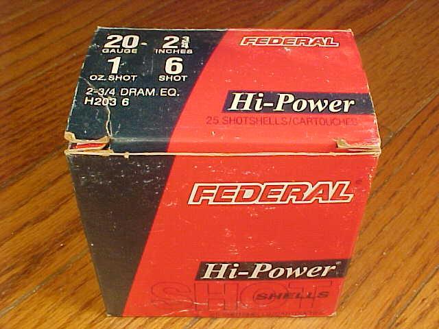 Box Of Federal Hi-Power 20 Gauge 6 Shot For Sale at GunAuction.com ...