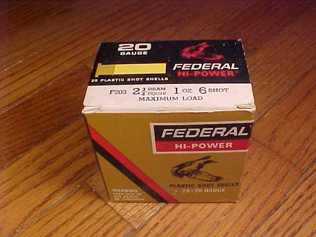 Box Of Federal Hi-Power 20 Gauge 6 Shot For Sale at GunAuction.com ...