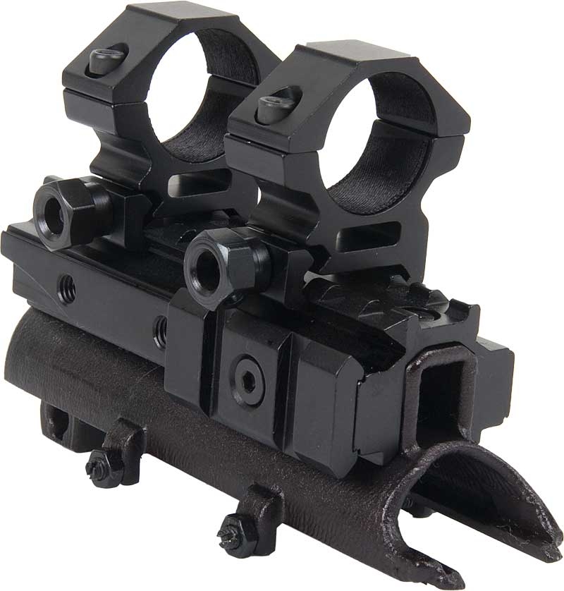 SKS RECEIVER COVER WITH TRI RAIL SCOPE MOUNT RINGS