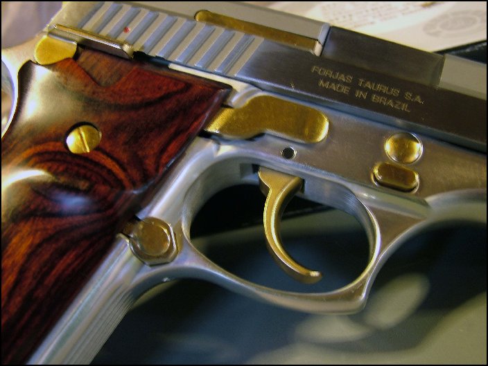 Taurus International Mfg. Co. Taurus Pt945 .45acp S/S Gold Rosewood For ...