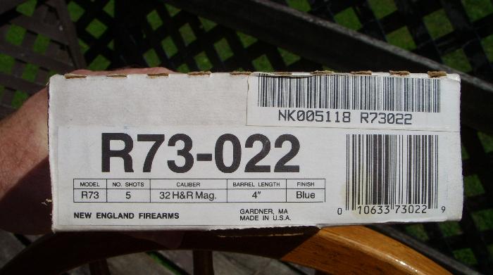 New England Firearms, Co Nef Model R73 5 Shot 32 H&R Mag 4" Blue For ...