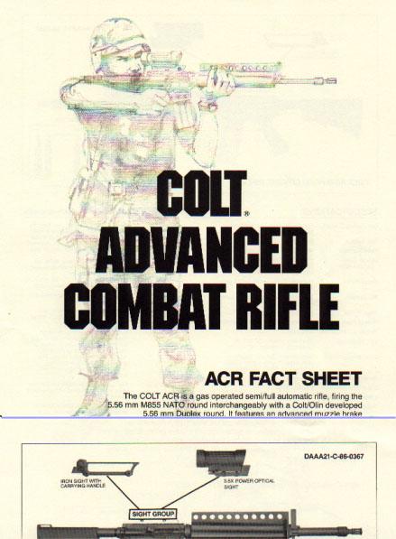 Colt M16 Advanced Combat Rifle Acr Factory Flier For Sale at GunAuction ...