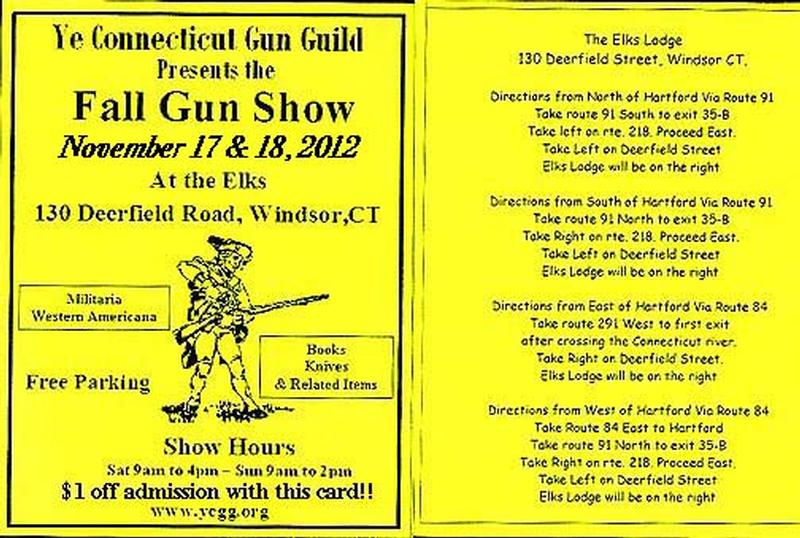 Gun Show Connecticut November 17 & 18 Flier For Sale at GunAuction.com ...
