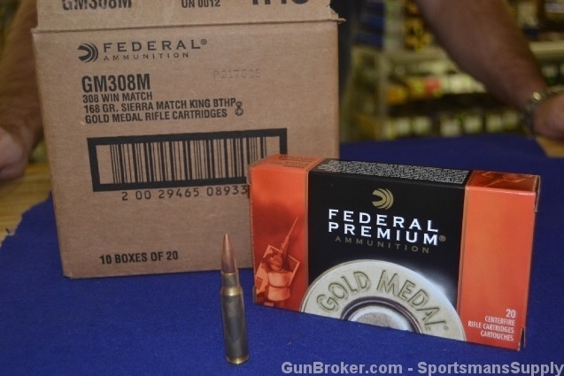 200 Rnds Federal 308 Win 168 Gr Gm308m For Sale at GunAuction.com ...