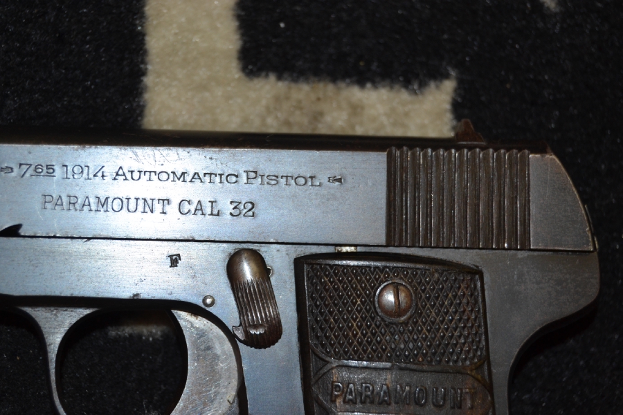 Paramount 1914 Automatic Pistol .32acp With Clip C&R Ok For Sale at ...
