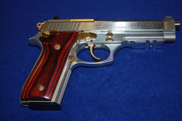Taurus Pt92 .9mm Stainless/Gold/Rosewood Grips Nib For Sale at ...