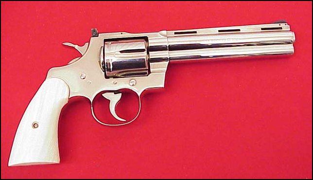 Early Colt Python 1962 Nickel, W/Ivory Grips, Nice, Visa/Mc Ok, No ...