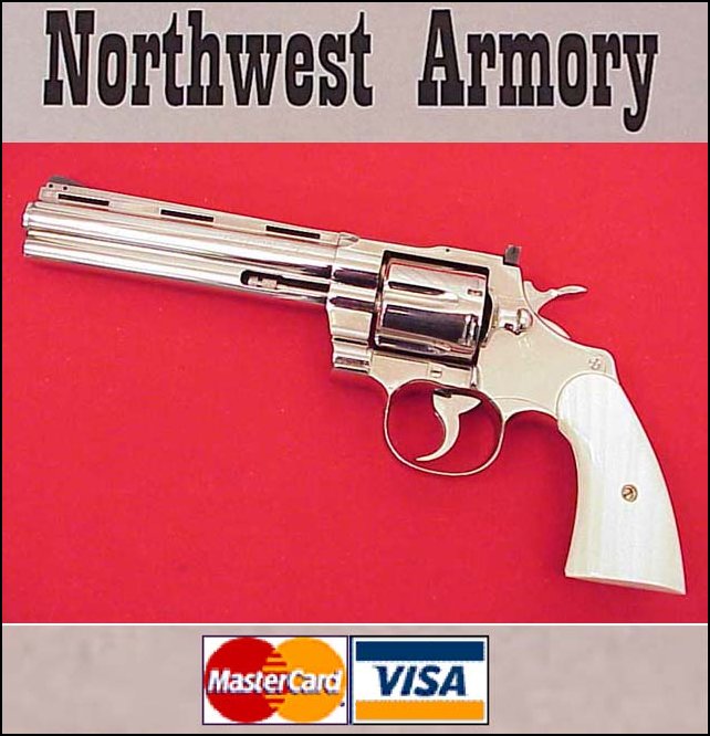 Early Colt Python 1962 Nickel, W/Ivory Grips, Nice, Visa/Mc Ok, No ...