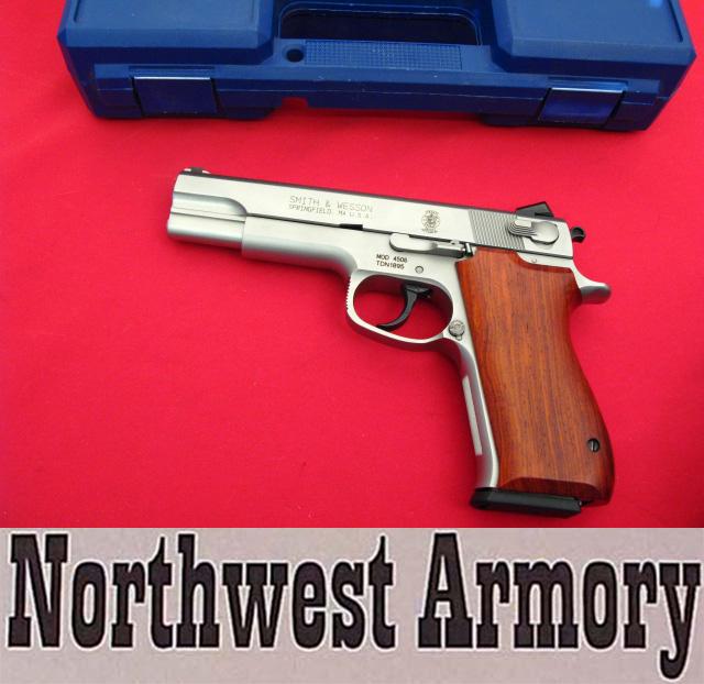 Smith & Wesson 4506 45acp Custom Wood Grips, W/Box, Nice No Reserver ...