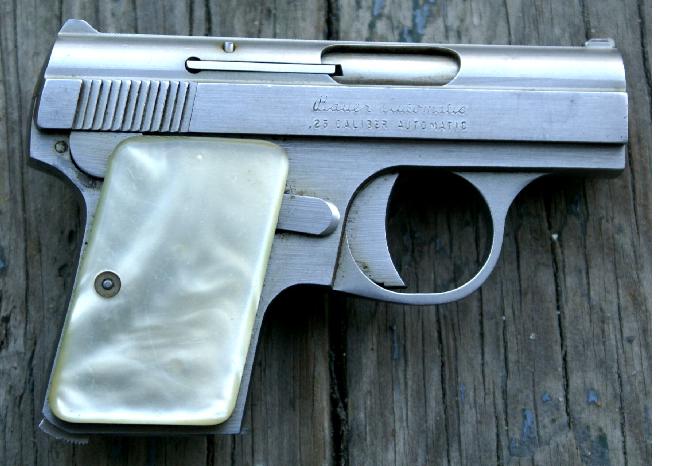 Bauer F. A. Corp. 25 Acp Baby Browning Copy Stainless Pearl Grips For ...