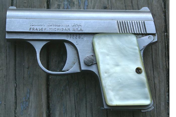Bauer F. A. Corp. 25 Acp Baby Browning Copy Stainless Pearl Grips For ...