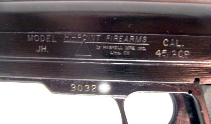 Hi-Point Firearms Hi-Point Model Jh 45 Cal Acp Pistol For Sale at ...