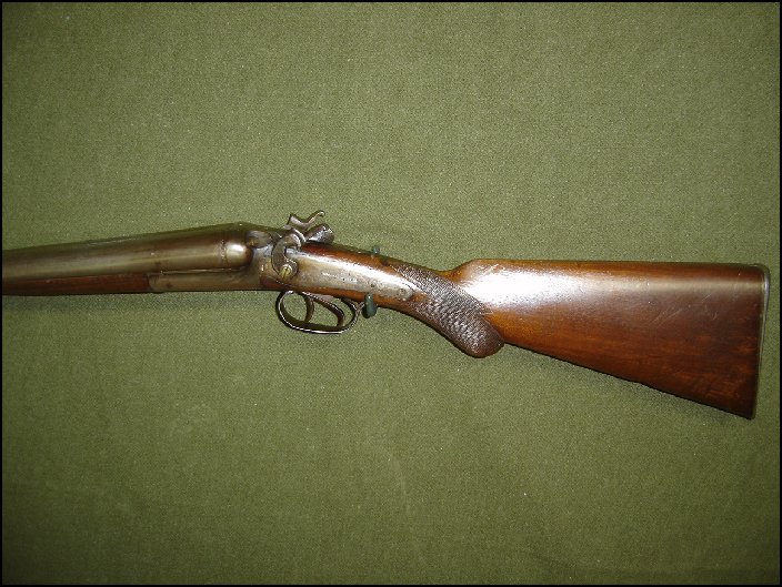 Antique Double Barrel Shotgun Belgian 12 Ga Hammer Gun-Russell Arms Co ...