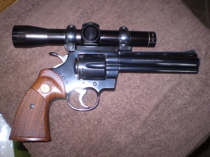 Colt Python 357, Excellent, With Leupold M8-2x For Sale at GunAuction ...