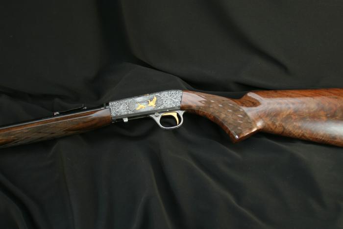 Browning (Belgium) Angelo Bee Engraved Gold .22 Short Semi-Auto Rifle ...