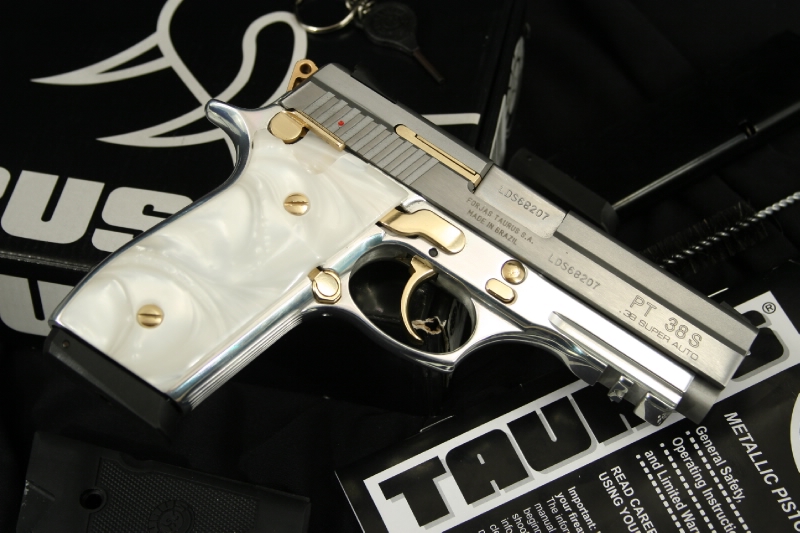 Taurus Pt 38s, .38 Super Stainless With Gold Appointments & Mother Of ...