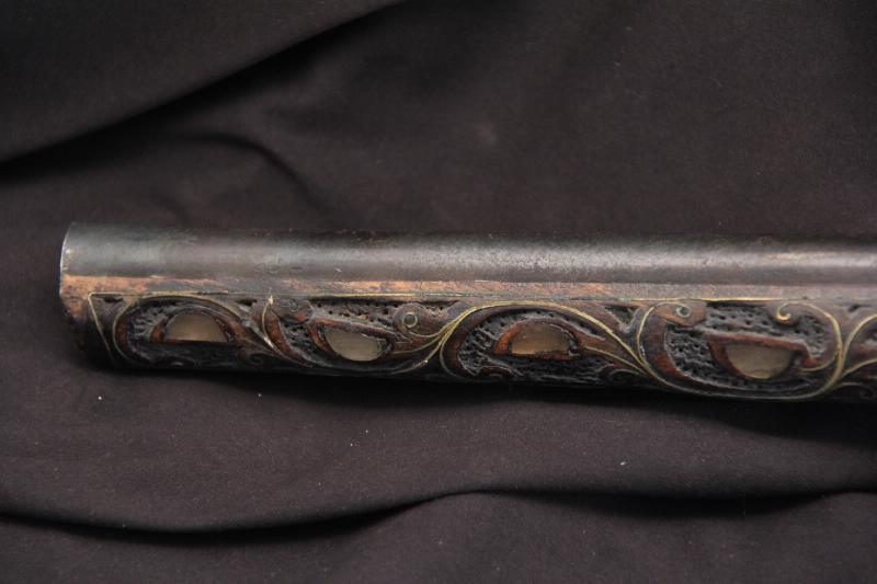 Unmarked Flintlock Rifle Wall Hanger / Decorator, Inlaid Stock For Sale ...