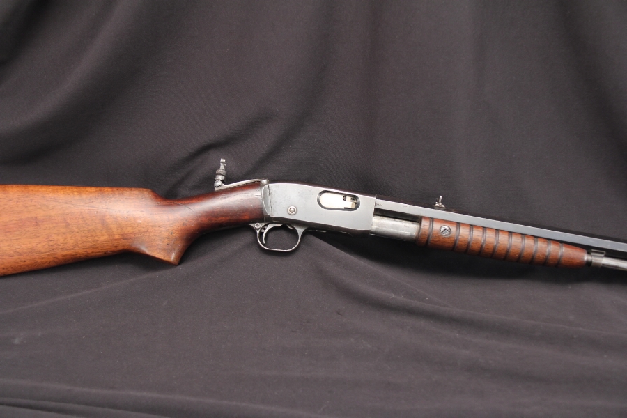 Remington Model 12c 22 Lr Pump Slide Action Rifle W/ Lyman Peep Sight ...