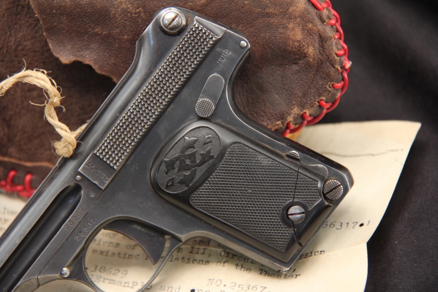Belgian Clement Model 1909 25 Acp Semi Auto Pistol Gi Bring Back With Papers For Sale At