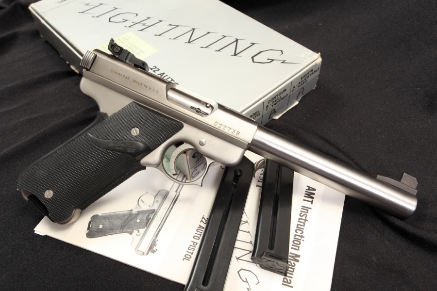 Amt Model Lightning Stainless .22 Lr Semi Auto Pistol - In The Box For ...