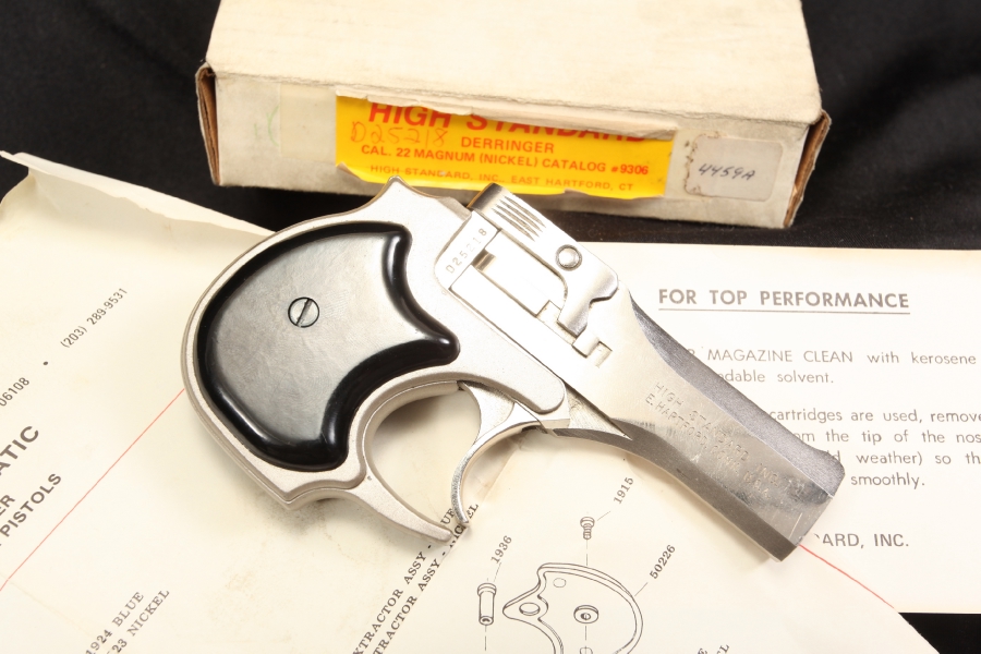 High Standard DM-101 .22 WMRF Magnum Nickel 3rd Series DAO Derringer & Box