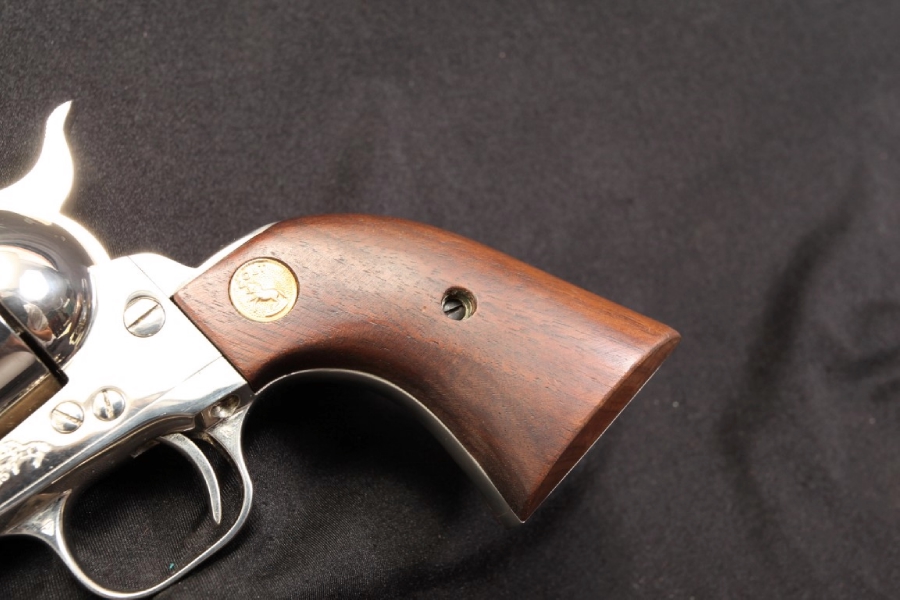 Nickel 1873 Peacemaker .45 Colt Single Action Army Revolver - Wood ...