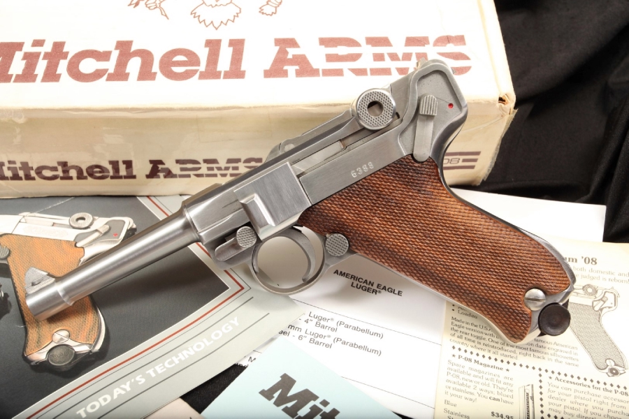 Mitchell Arms Model P-08 Luger 9mm Stainless Steel Semi-Automatic ...