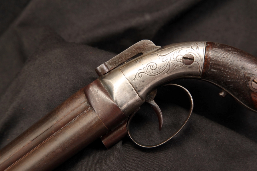 William Elgar / Allen .32 Cal. 3-Barrel Double Action Percussion Volley ...