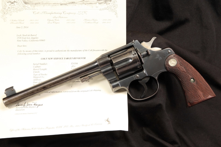 Rare Colt New Service Target .45 Colt Da Revolver, 1926 California ...