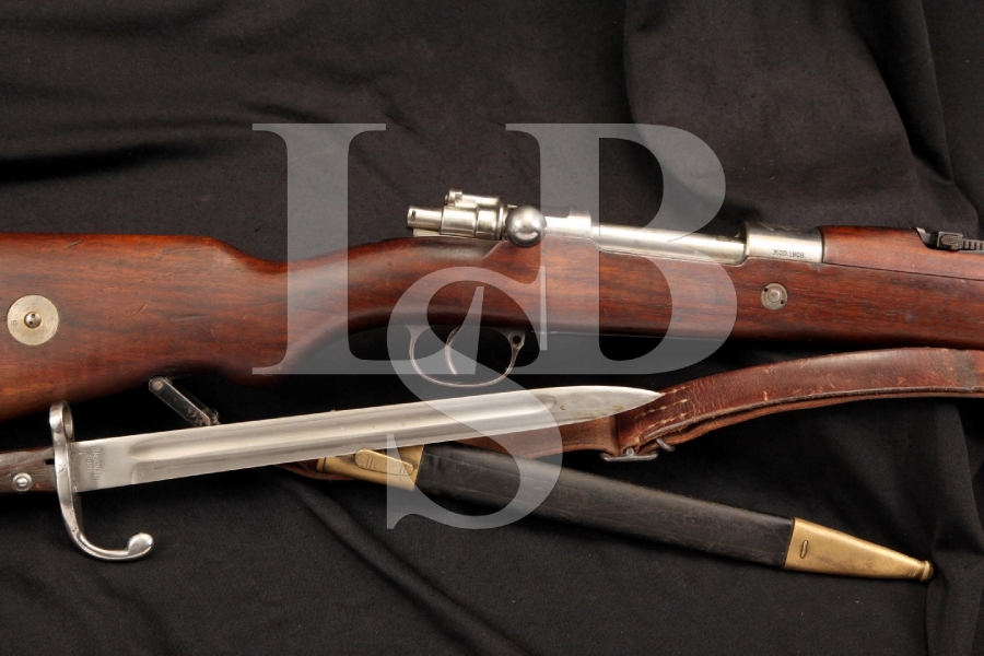 Brazilian Mauser Model 1908 7mm Bolt Action Rifle, Bayonet, C&R OK