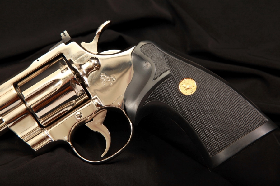 Rare Nickel Colt Python Target .38 Special Double Action Revolver - 1 ...