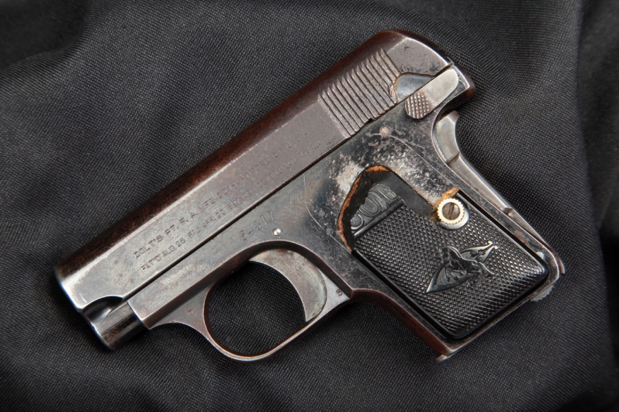 Colt Vest Pocket Model 1908 .25 Acp Semi-Automatic Pistol, Mfd 1913 C&R ...