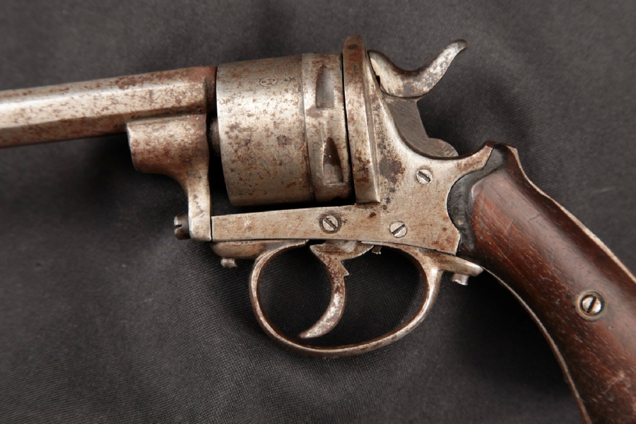 Belgian Open Top Revolver, In The White 5 1/8” Da Double Action ...