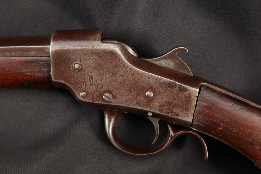 Hopkins & Allen Lever Action Falling Block Rifle, Blue/Case, Octagon 25 ...