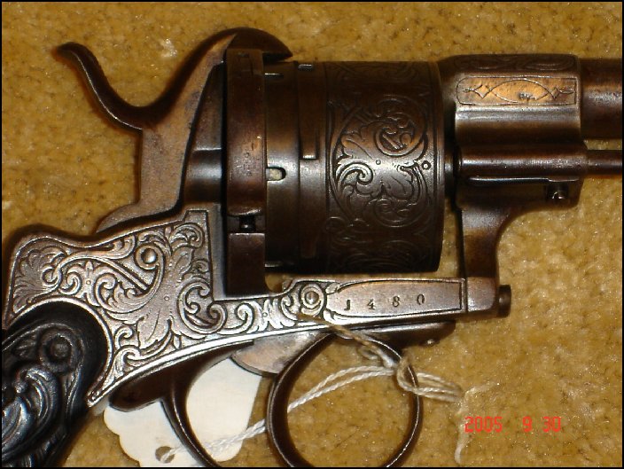 Large Belgium 12mm Pinfire Revolver Factory Engraved For Sale at ...