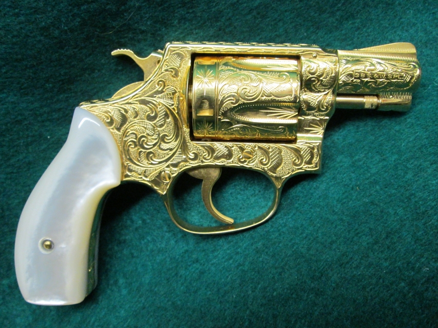 Smith & Wesson Gold Plated Mod 36 .38 Spl. Engraved By Flannery W ...