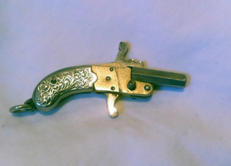 Austria - Miniature 2mm Pinfire watch fob pistol gun mini - Picture 2
