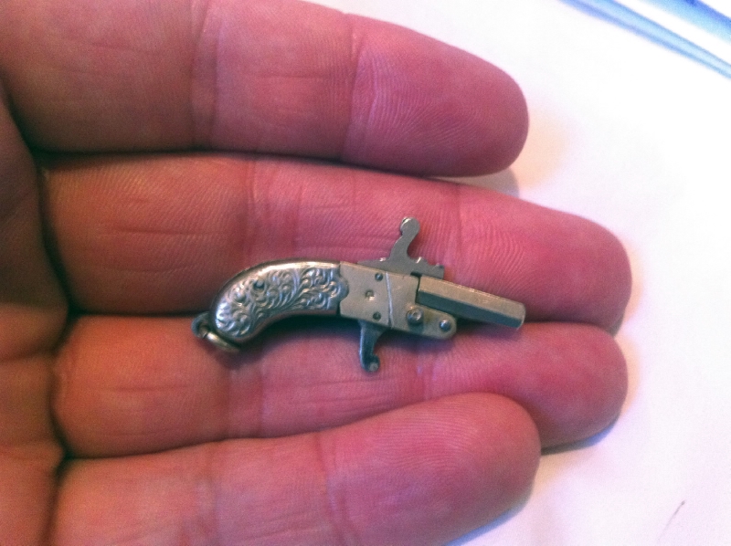 Austria - Miniature 2mm Pinfire watch fob pistol gun mini - Picture 3