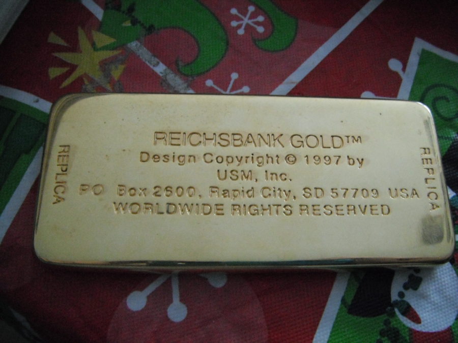 Ww2 German Gold Bar 1 Kilo Reichsbank Collector For Sale at GunAuction ...
