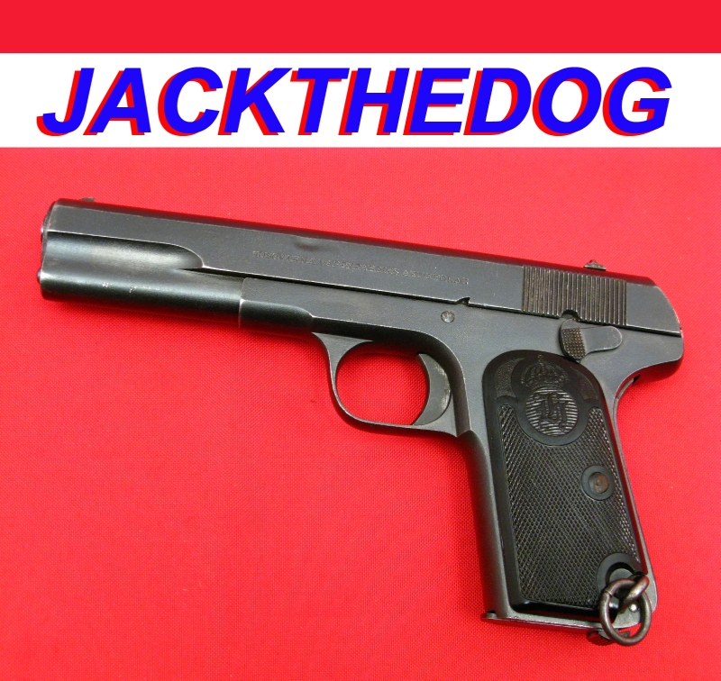 HUSQVARNA - SWEDISH BROWNING M1907...9mm Long Caliber....Good Condition ...