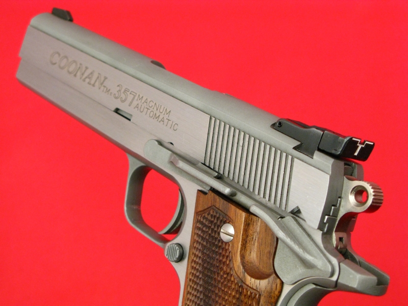 Coonan Arms - Model B .357 Magnum 1911...Stainless, Adj. Sights, Walnut ...