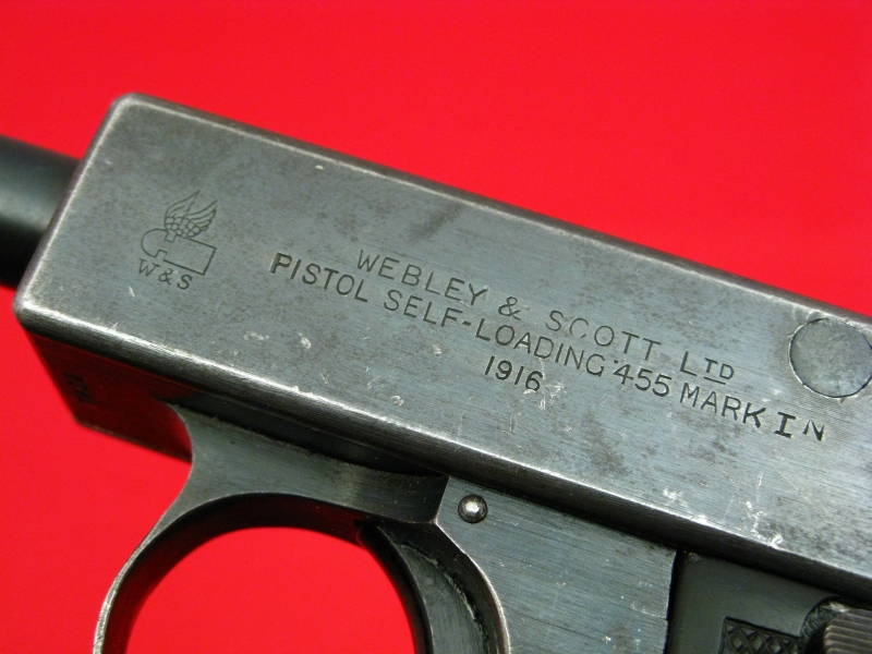 Webley & Scott Model 1913 Self-Loading Pistol .455 Mk 1 N Wwi British ...