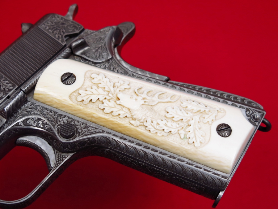 Colt 1911a1 U.S. Army .45 Wwii...Vintage German Engraving, Ivory Grips ...