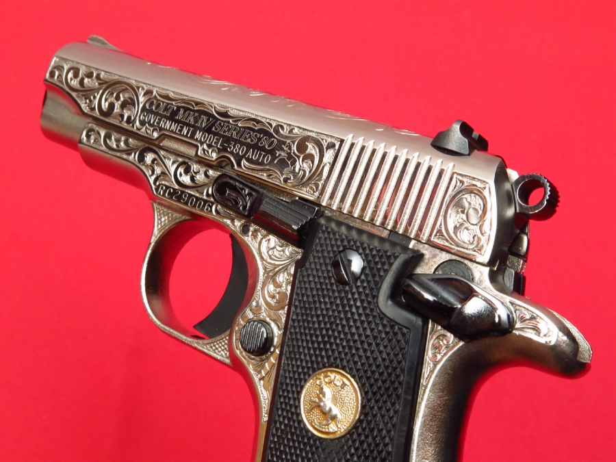 Colt Government Model .380 Master Engraved/Nickel Plated, Gorgeous ...